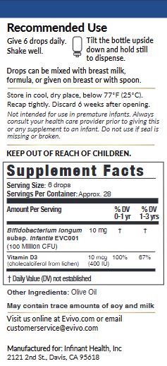 Evivo Probiotic Drops + Vitamin D